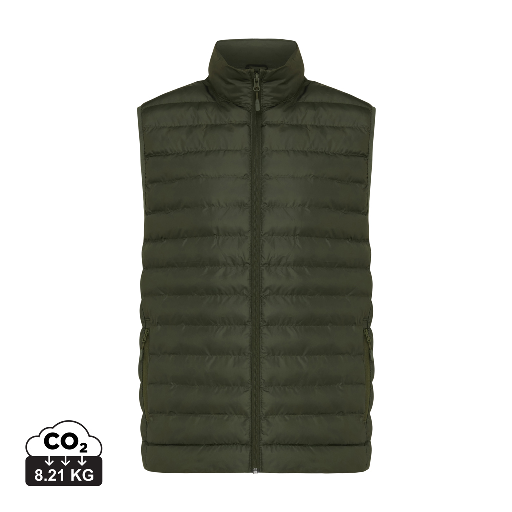 Meru men recycled polyester bodywarmer, khaki - Iqoniq